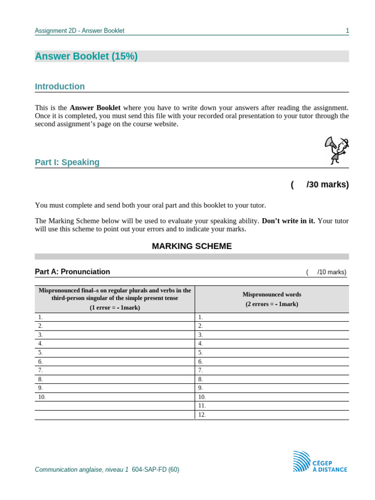 Answer Booklet 2.0 | PDF