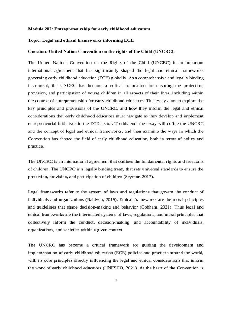 Chiedza Moyo - 202 United Nation Convention On The Rights of The Child ...