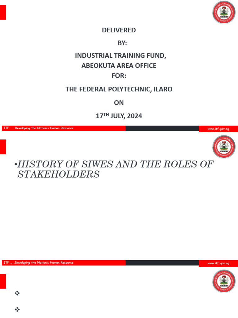 Siwes Orientation Presentation (Fpi) | PDF