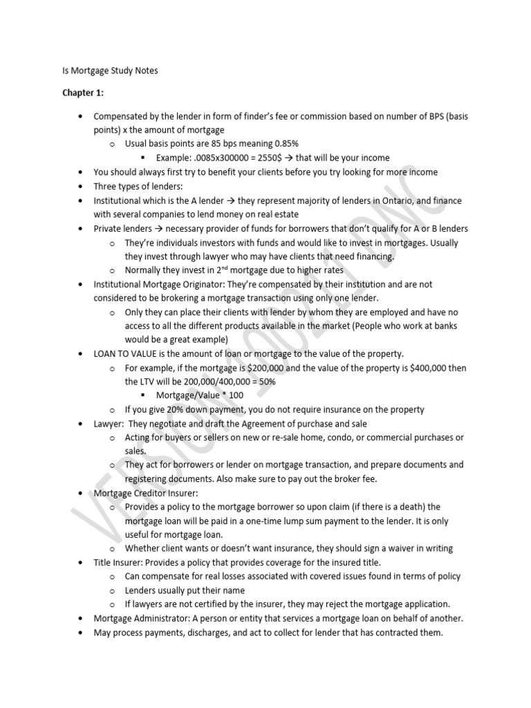 Mortgage 1 | PDF