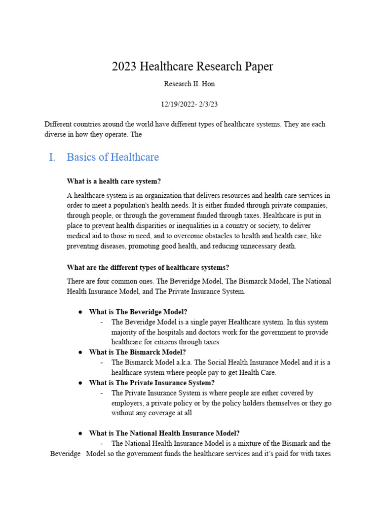 2023 Healthcare Research Paper | PDF