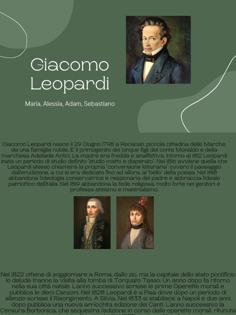 Leopardi Giacomo Italiano 4aa | PDF