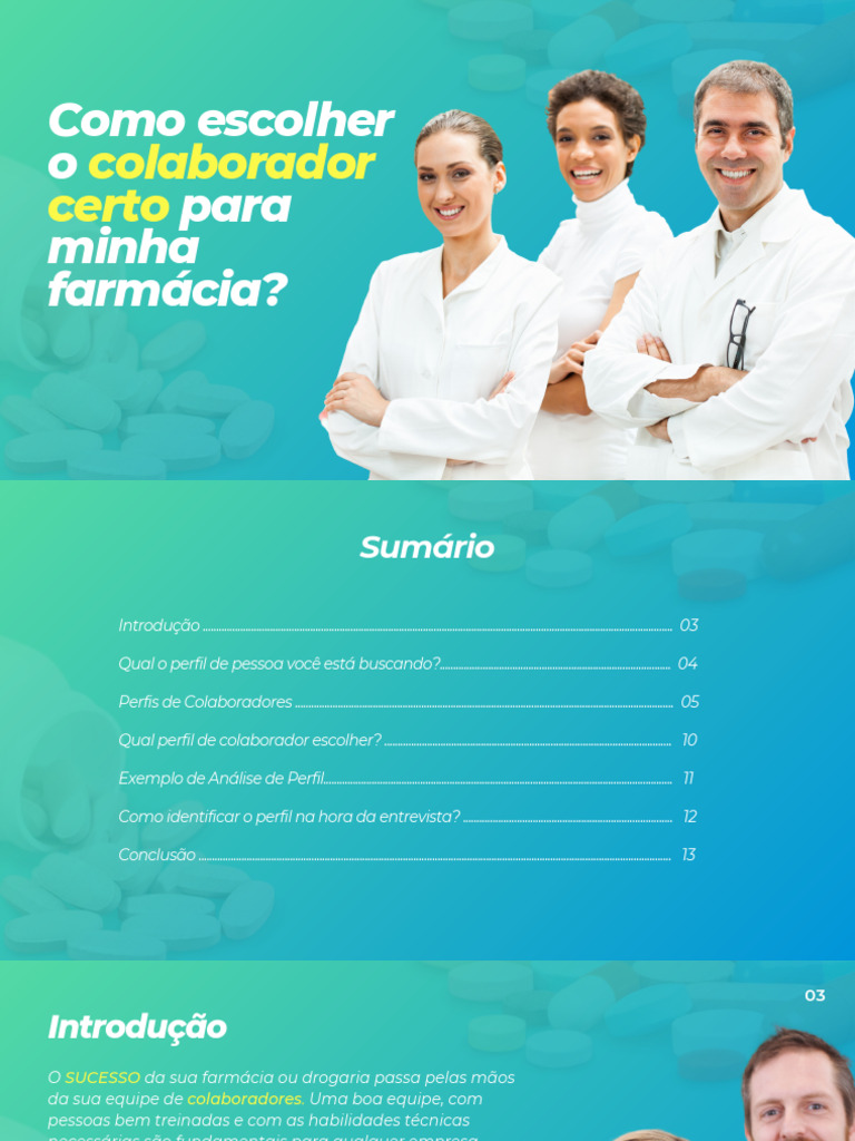 Ebook - Como Escolher o Colaborador Certo para Minha Farmácia | PDF