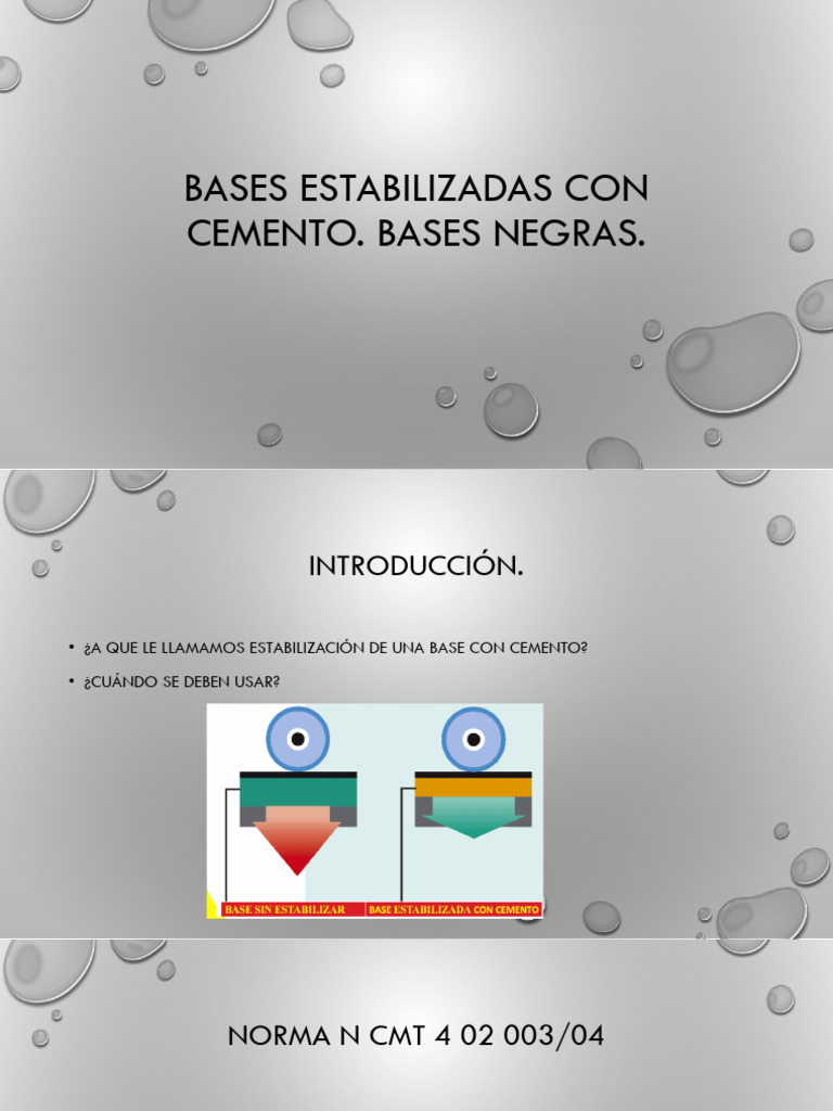 Bases Estabilizadas Con Cemento y Bases Negras. | PDF | Cemento | Hormigón