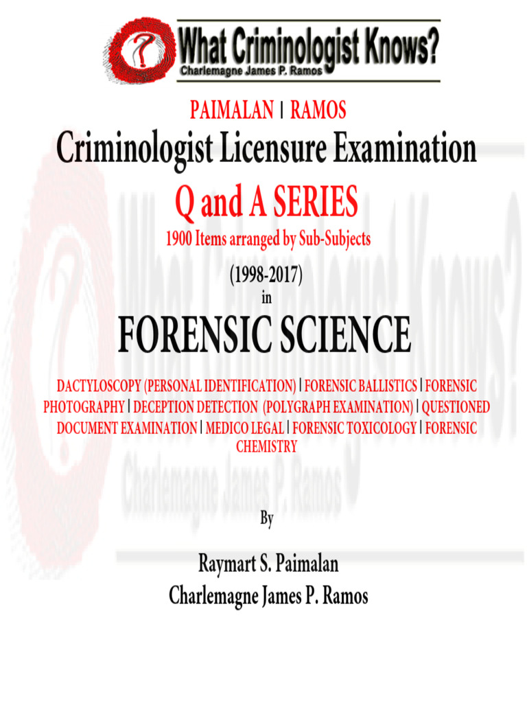 Comprehensive Q and A Series in Forensic Science by RSP and CJPR | PDF