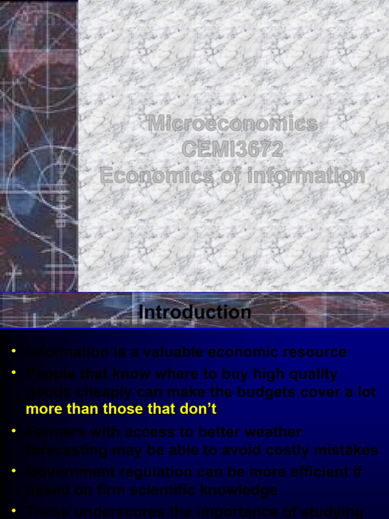 Economics of Information 2009 October | PDF
