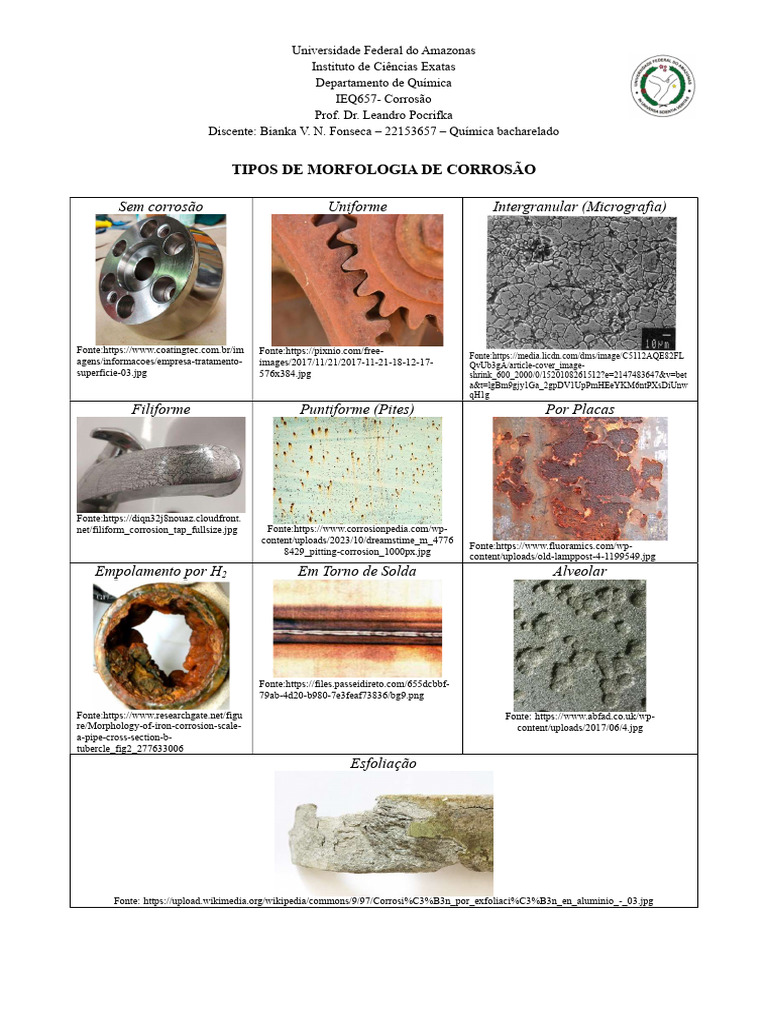 Tipos de Morfologia de Corrosão | PDF | Ciências Físicas | Eletroquímica