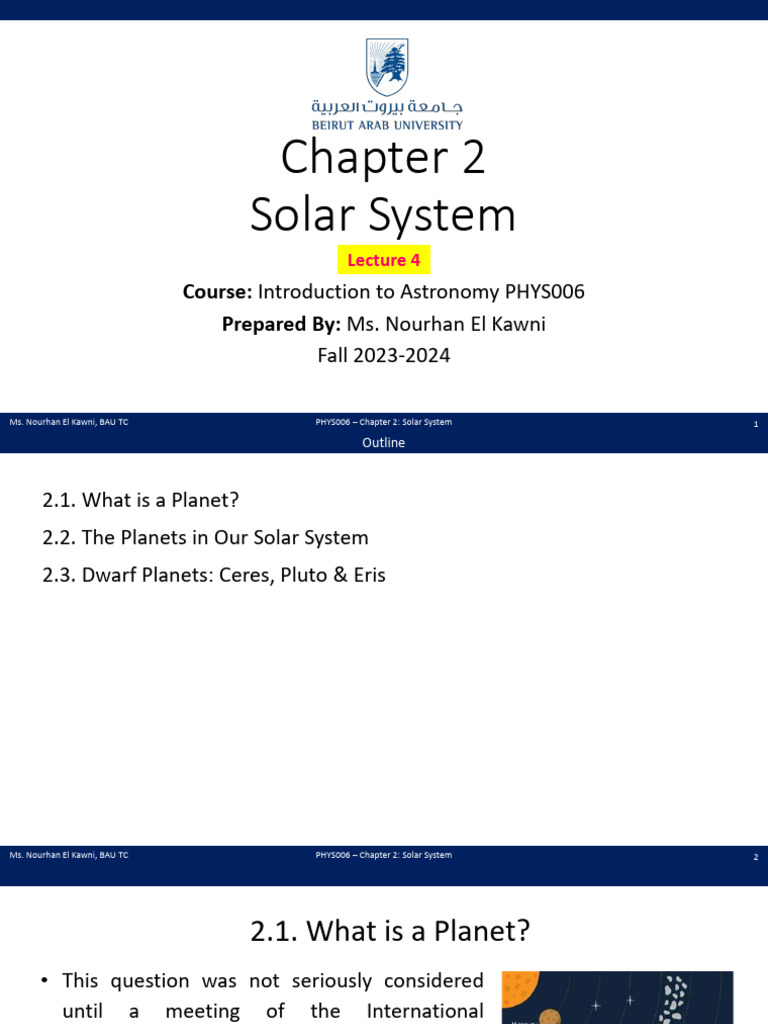 Chapter 2 Solar System L4 | PDF