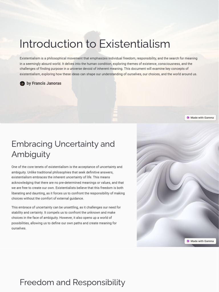 Introduction To Existentialism | PDF