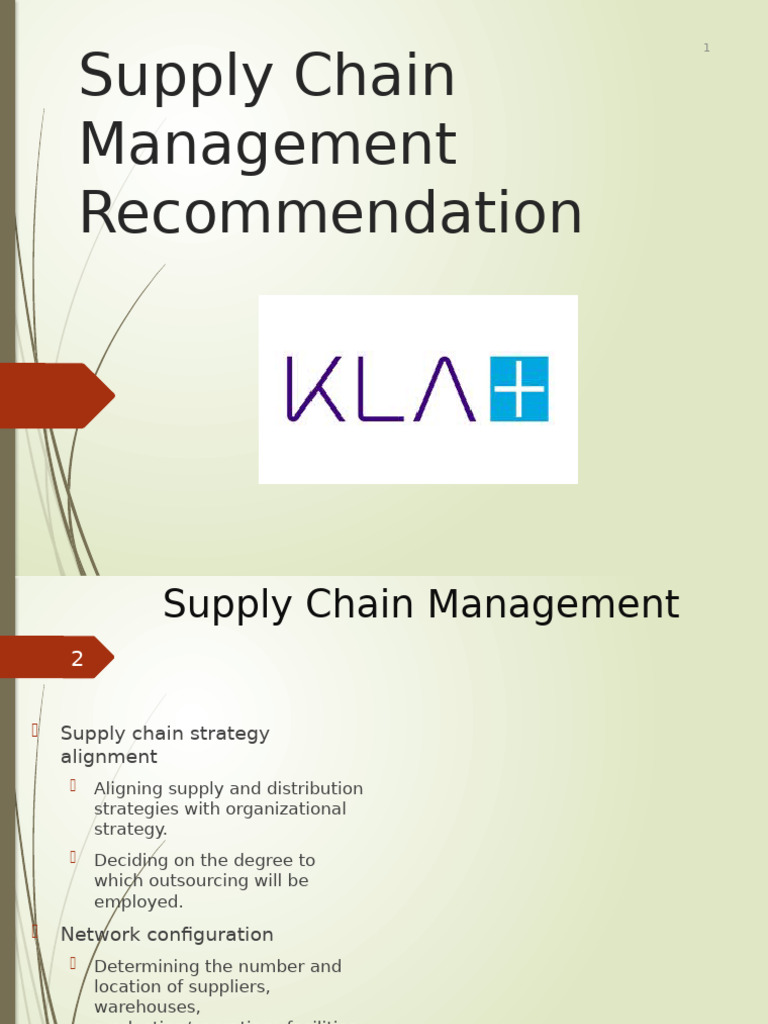 Supply Chain KLA | PDF