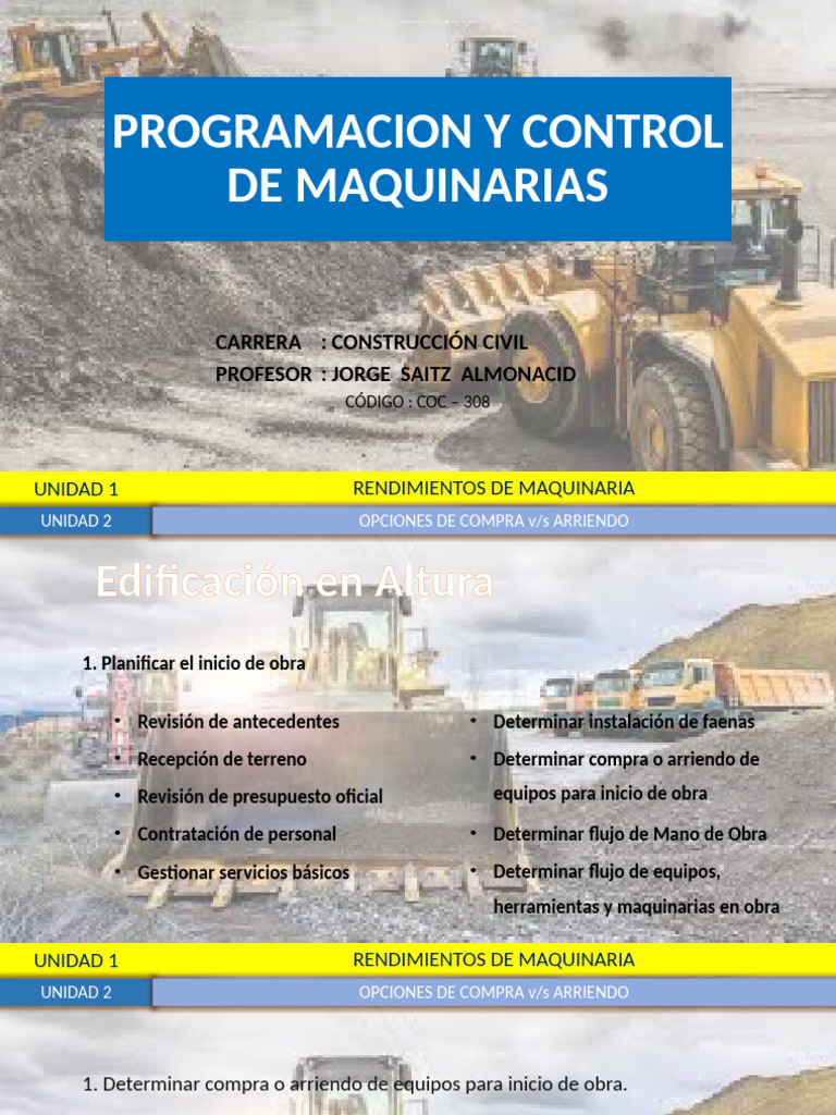 PPT Clase 2 - Coc308 - Prog. y Control de Maquinarias | PDF