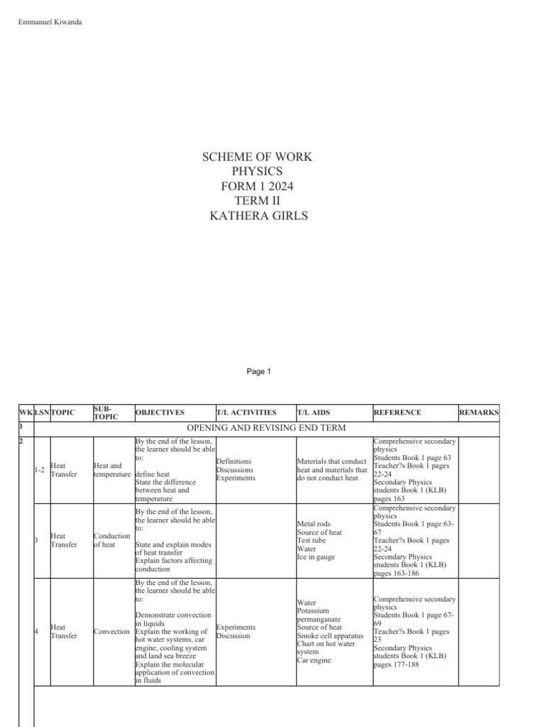 Physics - Form 1 - Term-II | PDF