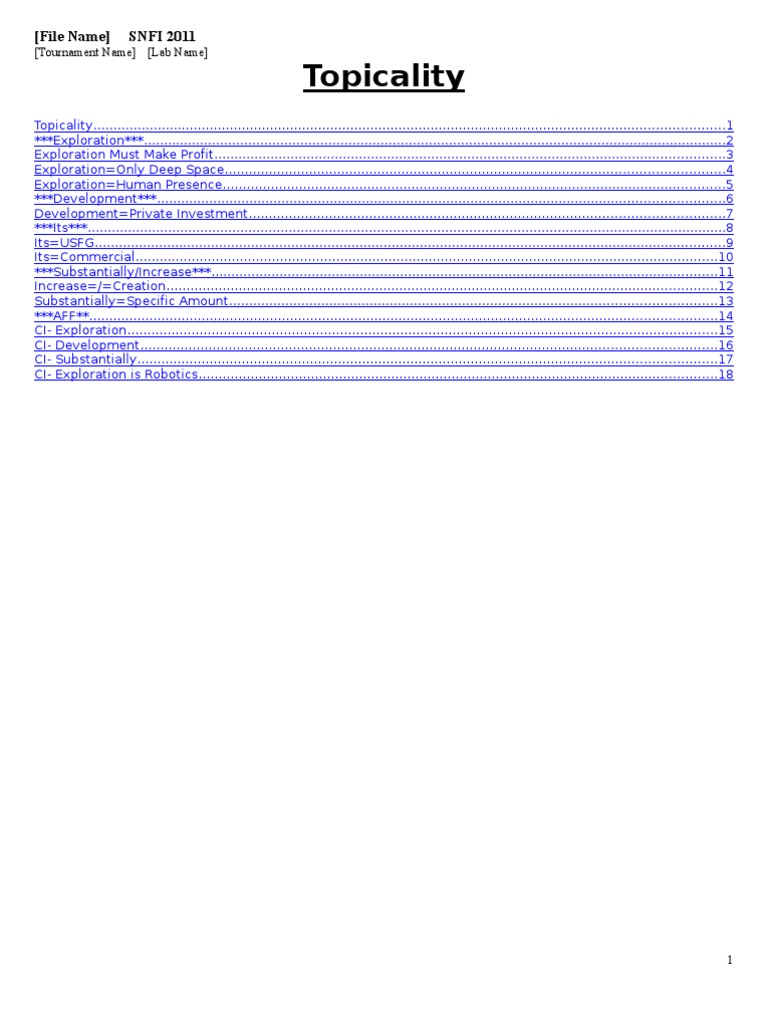 Topicality: (File Name) SNFI 2011 | PDF | Nasa | Human Spaceflight