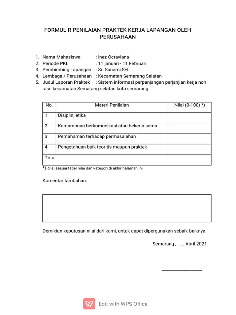 Penilaian Inez | PDF