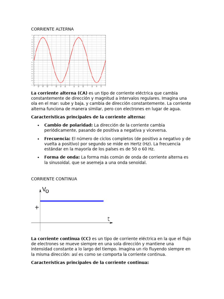 Corriente Alterna y Continua | PDF