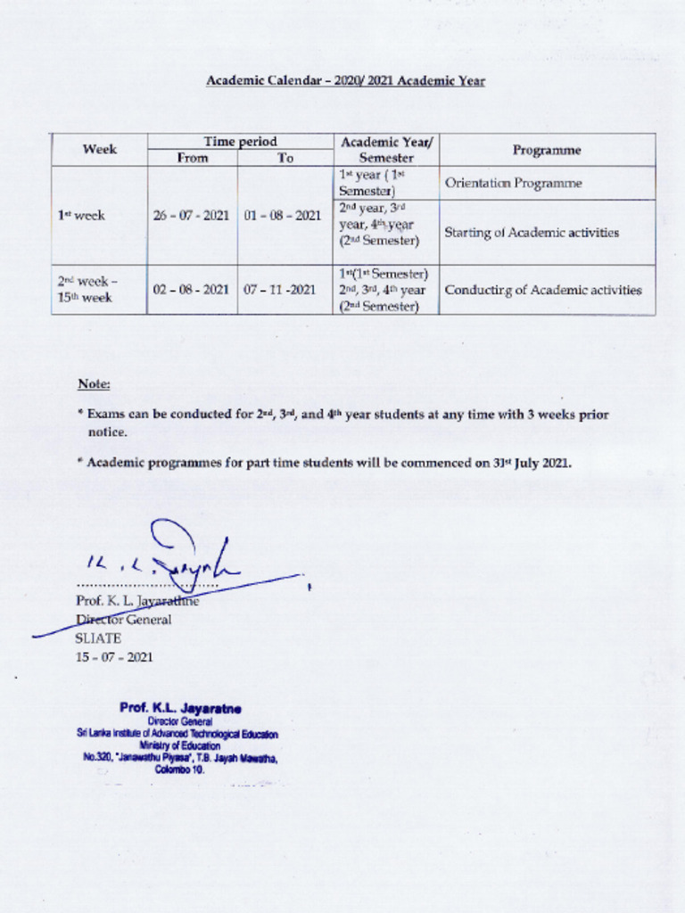 Academic Calendar - 2020 - 2021 Academic Year | PDF
