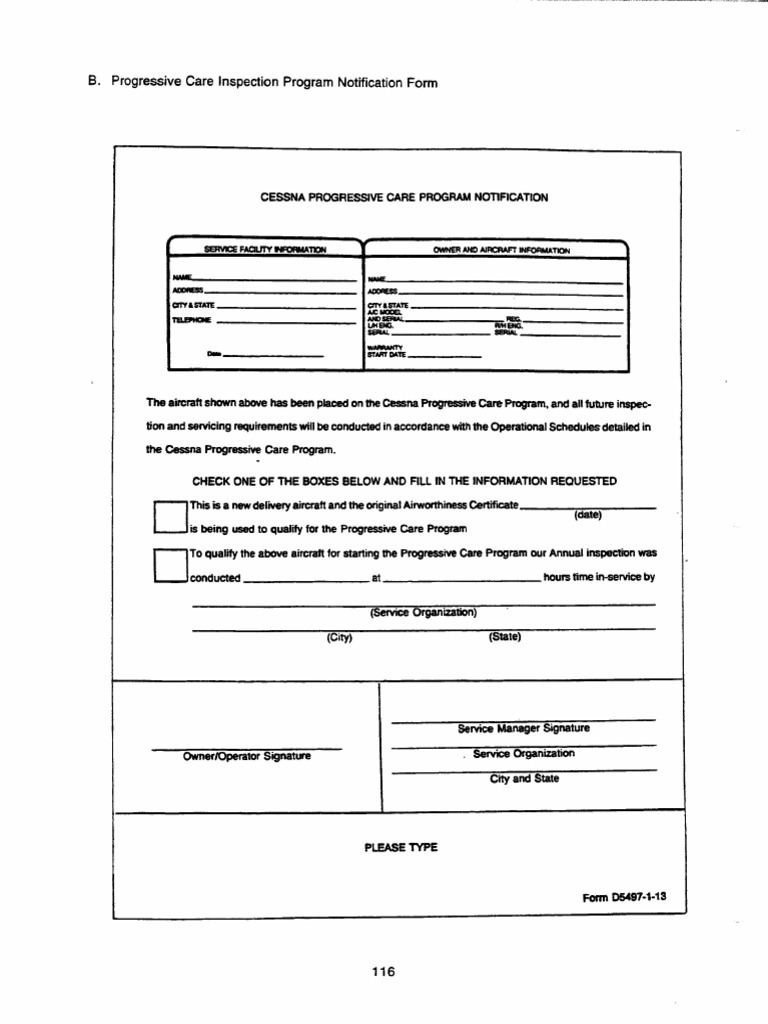 Progressive Care Inspection Program Notification Form | PDF