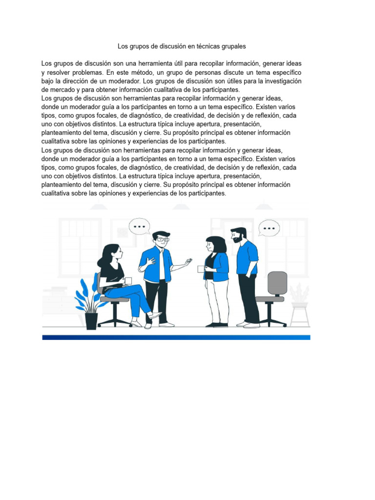 Los Grupos de Discusión en Técnicas Grupales | PDF