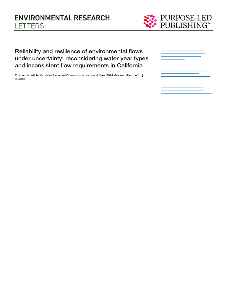 Reliability and Resilience of Environmental Flows Under Uncertainty ...