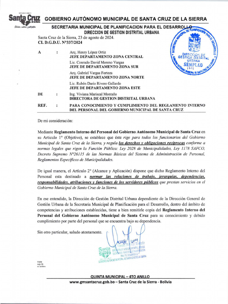 CI DGDU 337-24 - Reglamento Interno | PDF | Servicio Civil | Salario