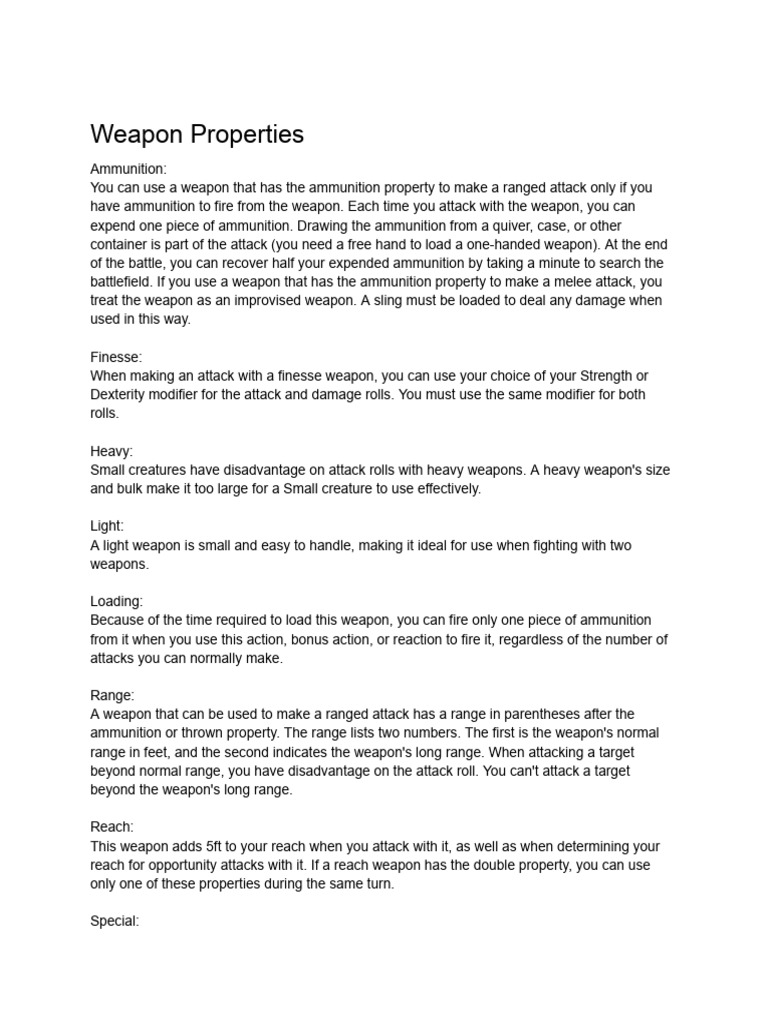 Weapons for D&D | PDF | Projectiles | Projectile Weapons