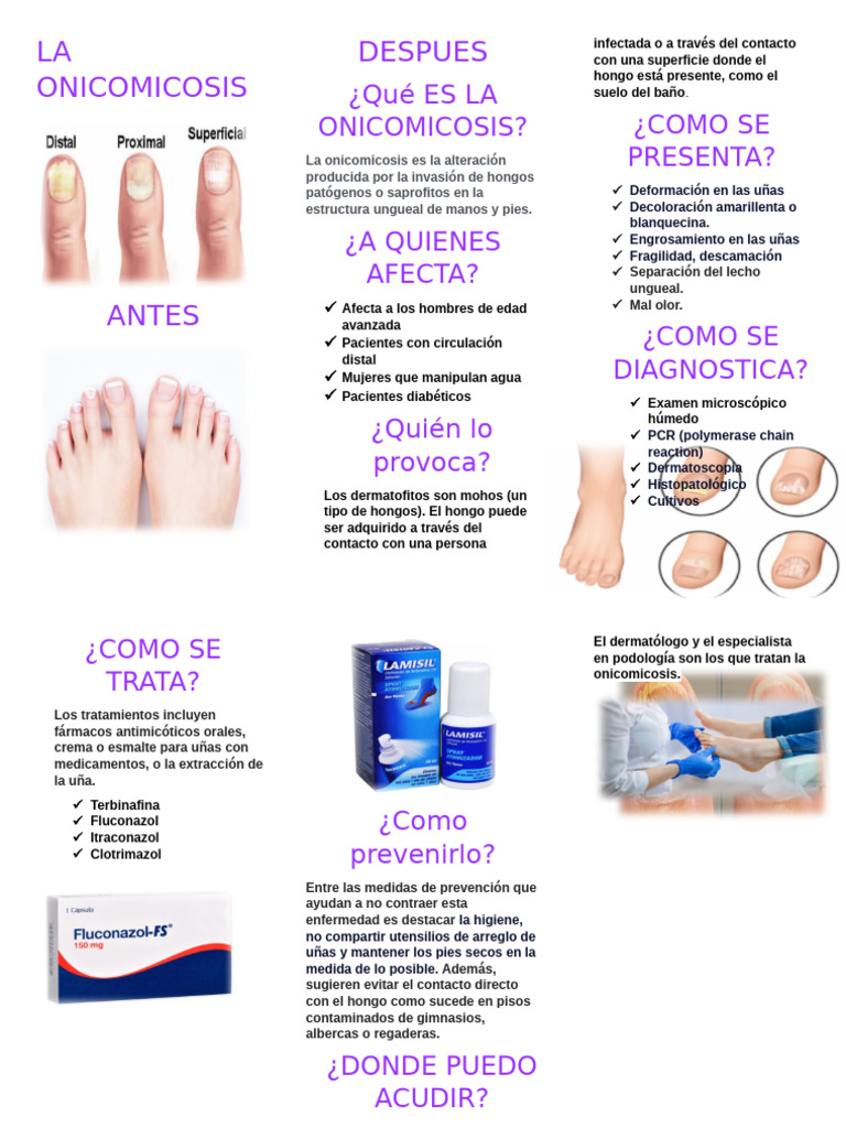 LA ONICOMICOSIS Triptico | PDF