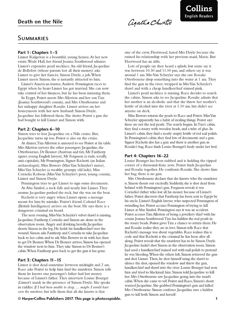 Death On The Nile - Classroom Activities | PDF