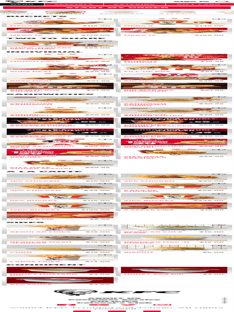 Overview KFC Menu Order Online KFC Trinidad & Tobago | PDF