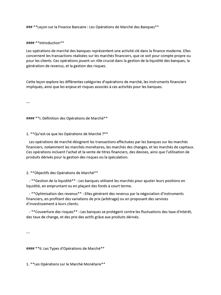 Cours 7 Operations Bancaires | PDF
