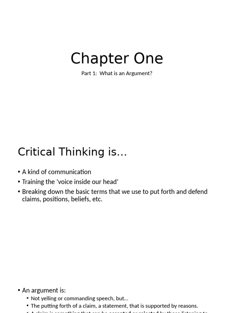 Chapter One (Part 1) | PDF