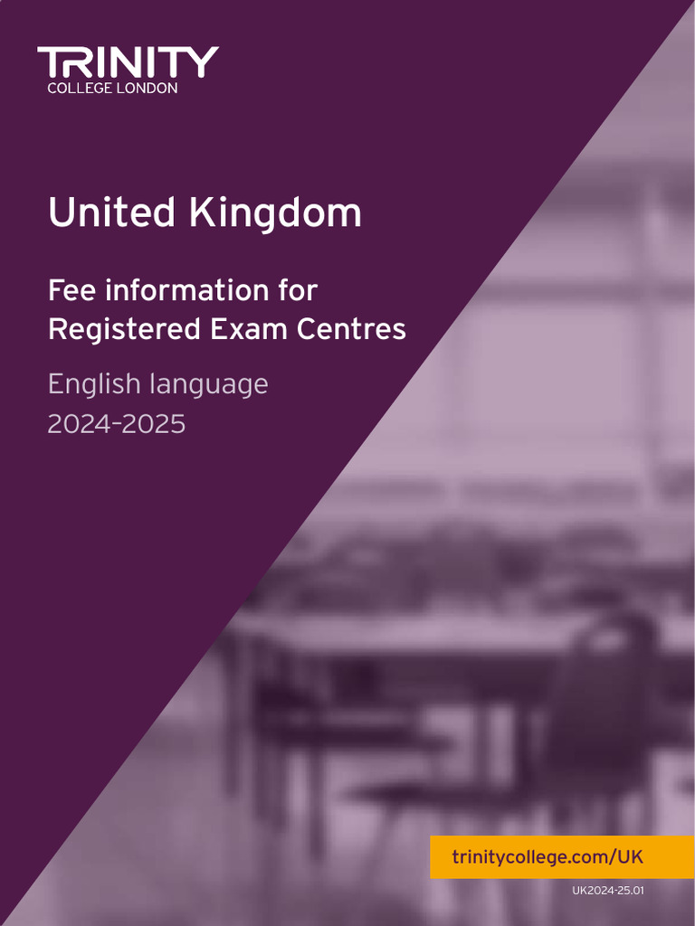 9393 Trinity English Language Fees (UK) 2024-25 (June 2024) 2 | PDF