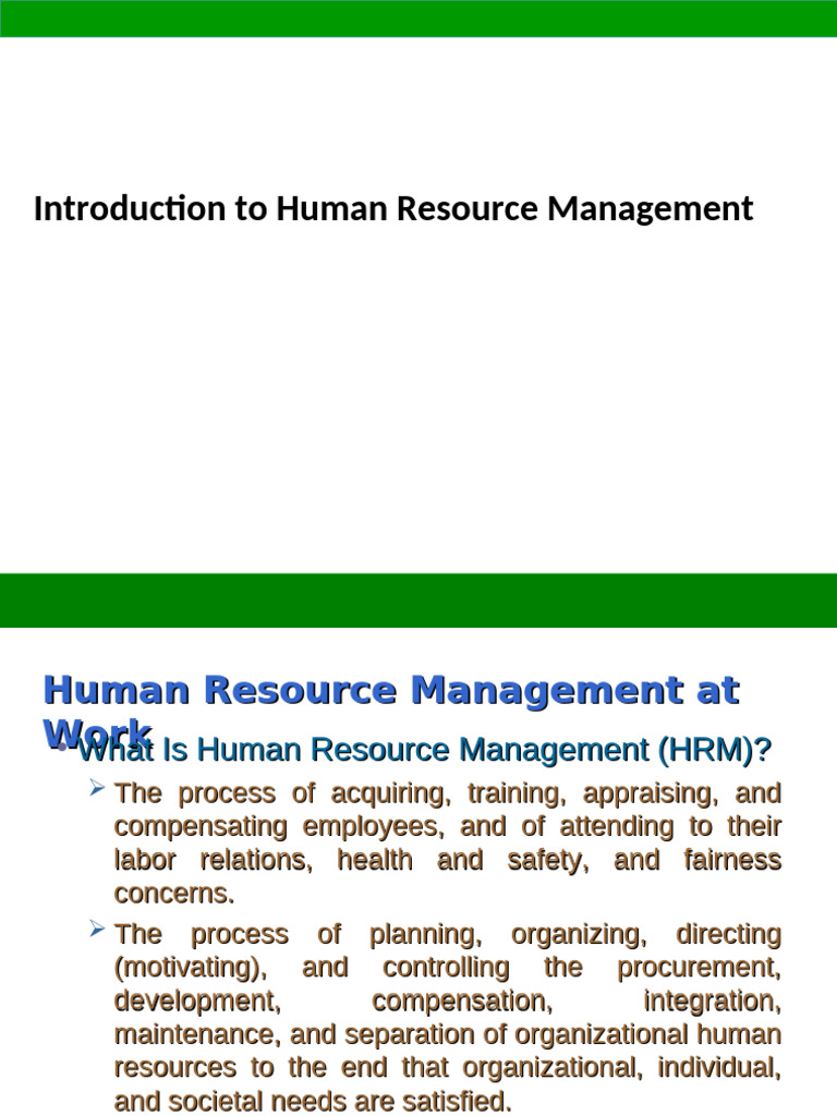 1 Introduction To HRM | PDF