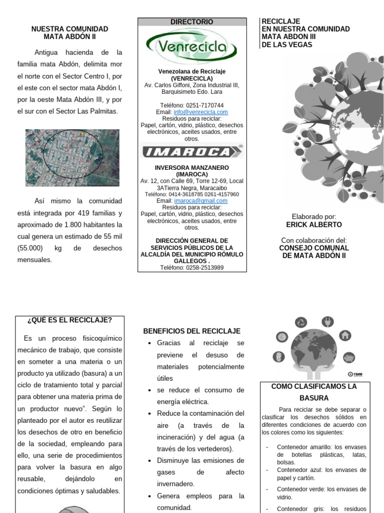 TRIPTICO | PDF | Residuos | Reciclaje
