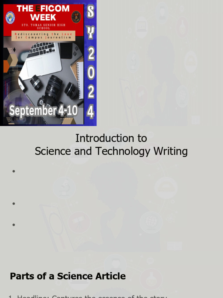 Science and Technology Writing in Campus Journalism - THE EFICOM WEEK ...