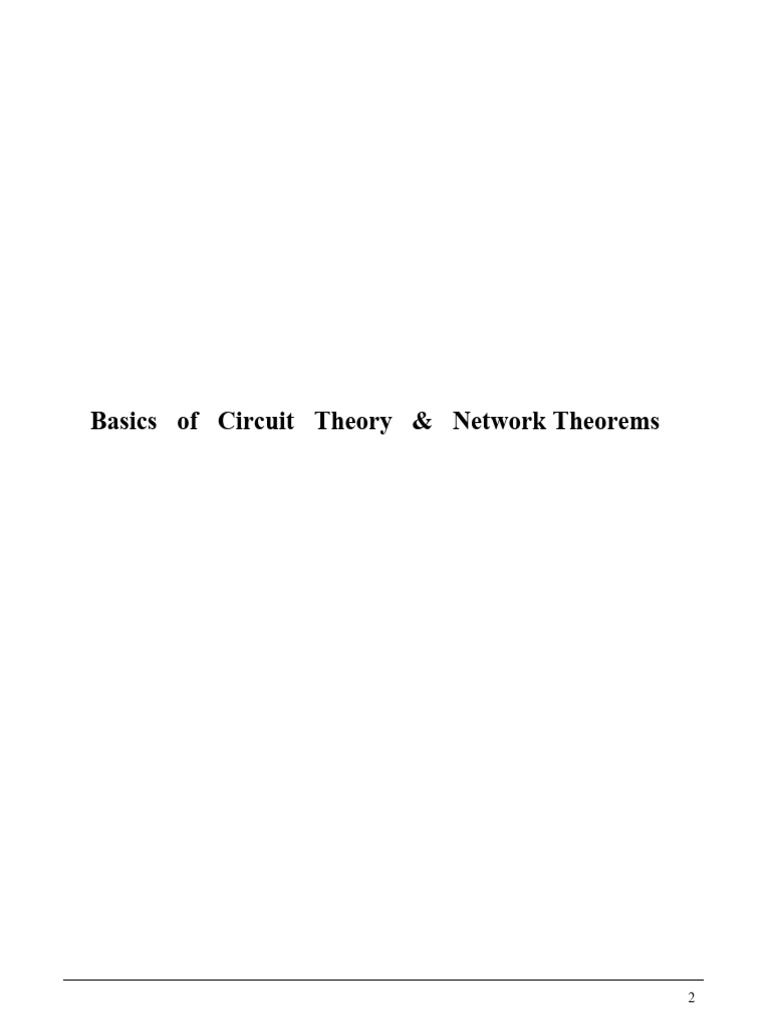 ECE-Basics of Circuit Theory and Network Theorems | PDF