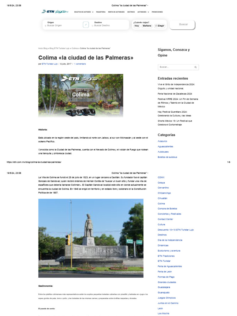 Colima - La Ciudad de Las Palmeras'' | PDF