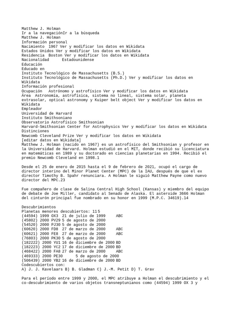 Matthew J. Holman | PDF