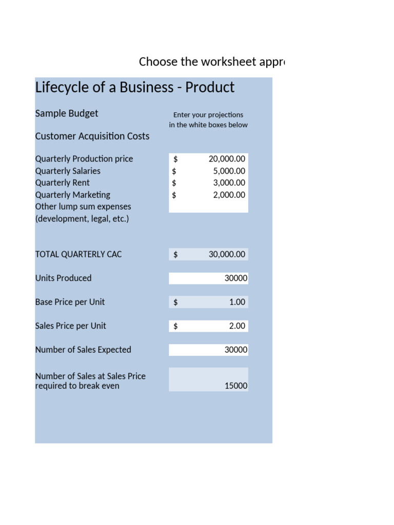 CAC Worksheets | PDF