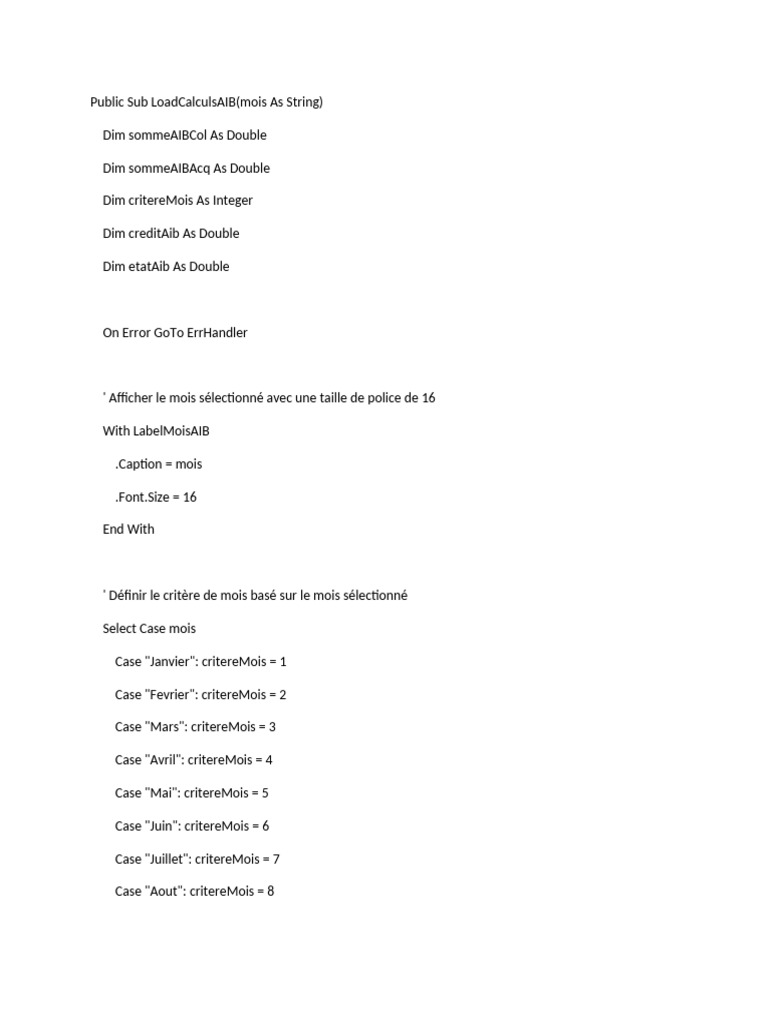 AIB Calculation for Selected Month | PDF