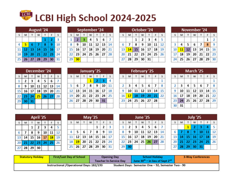2024-25 School Year Calendar | PDF