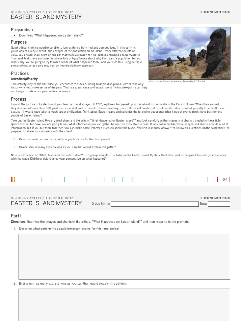 BHP - Activity - 2019 - U1-0 - Easter - Island - Mystery - Worksheet English Book Activity | PDF