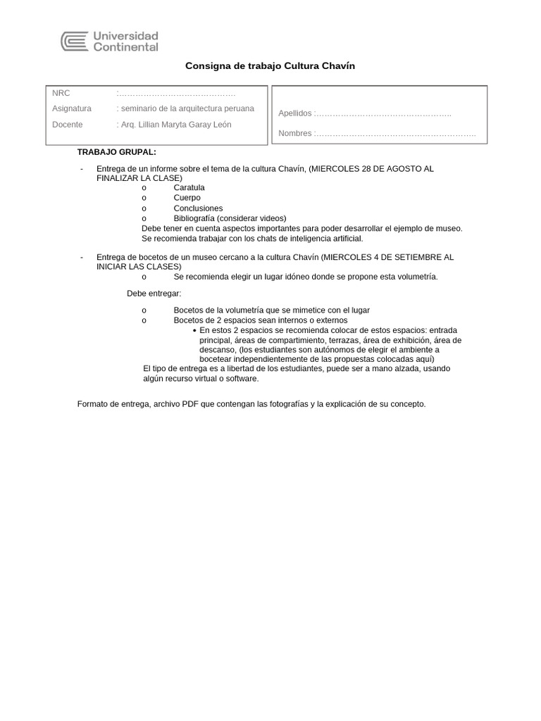 Consigna de La Cultura Chavin | PDF