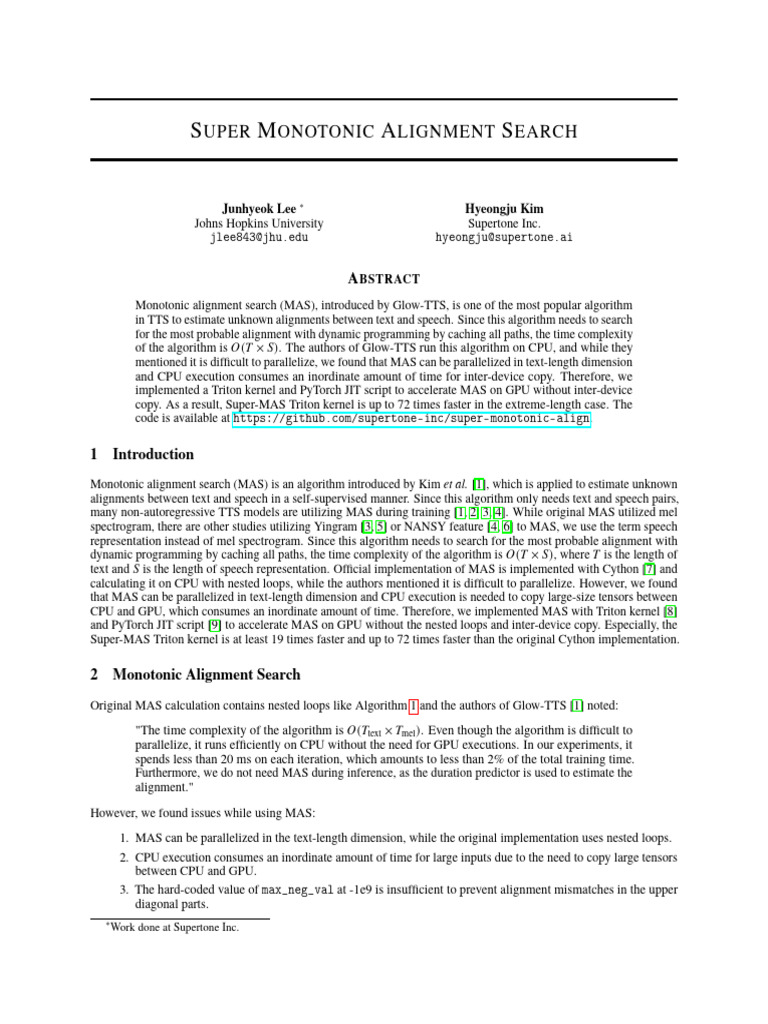 Super Monotonic Alignment Search | PDF