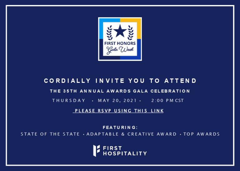 First Hospitality Invitation - 35th Annual Awards Gala Celebration_2021 ...