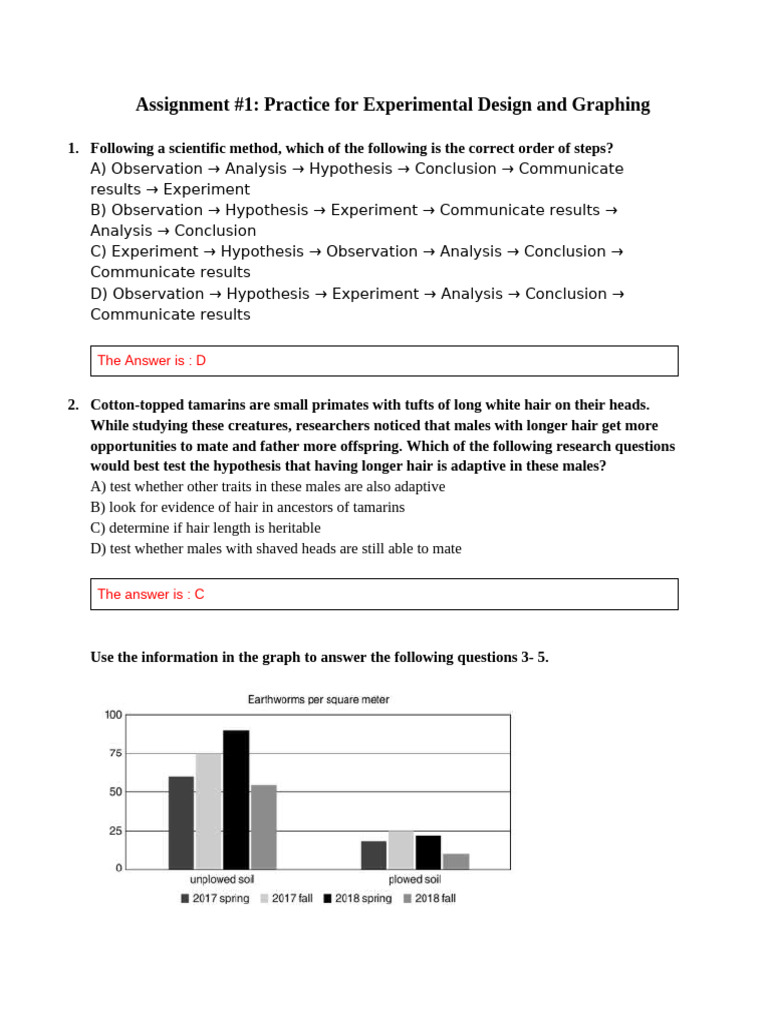 Experimental Design Practice Assignment | PDF | Experiment | Teaching ...