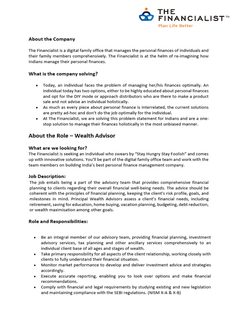 Principal Wealth Advisor | PDF