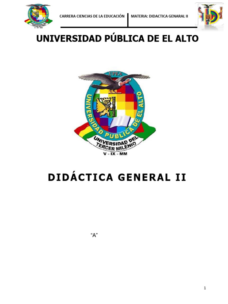 Didactica General Ii - 2023 | PDF