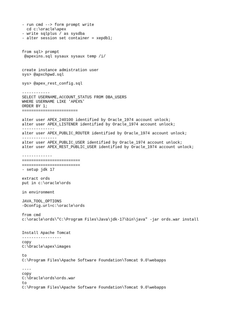 Local_Oracle Apex 24.1 Setup_3 | PDF Local_Oracle Apex 24.1 Setup_3 | PDF