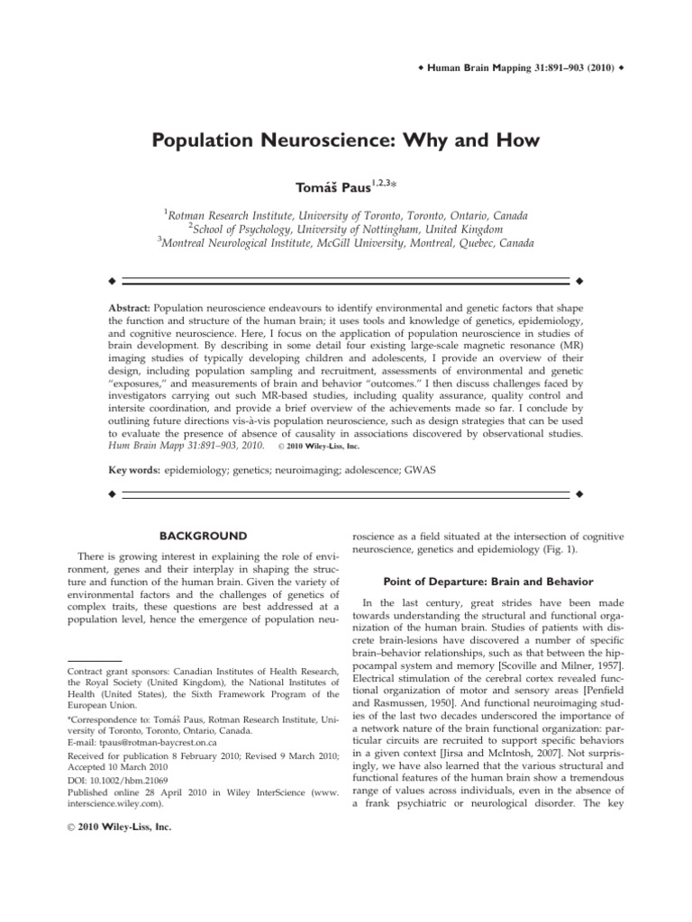 Population Neuroscience Why and How | PDF