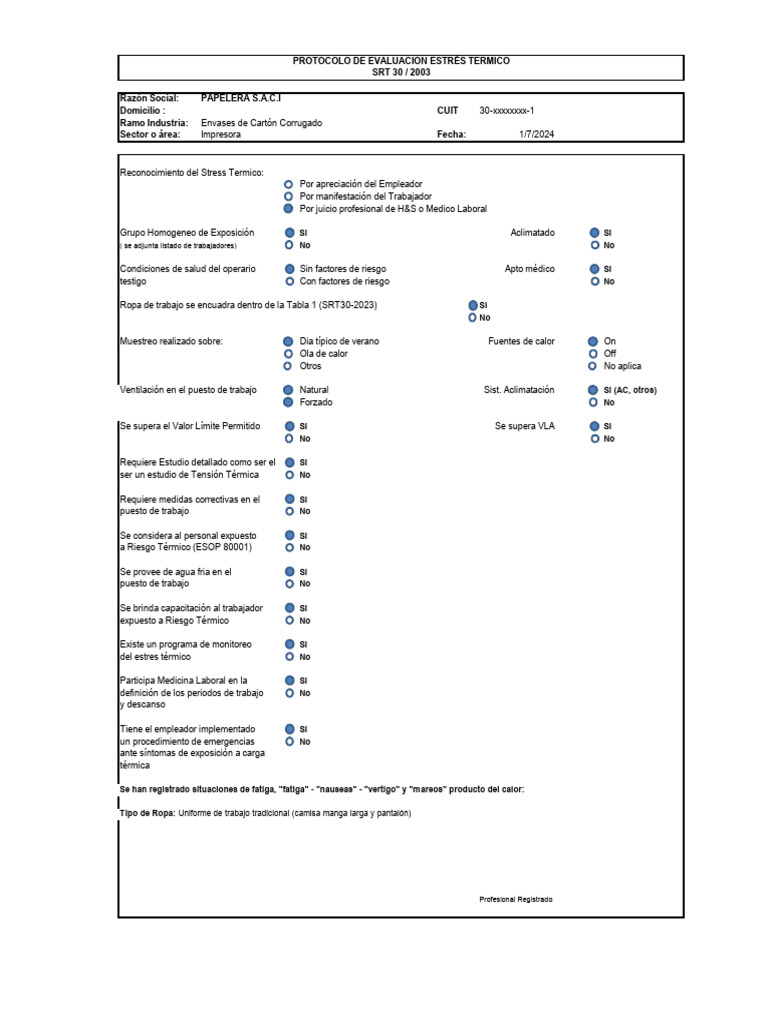 1- Protocolo Estres Termico x SRT 30-2023 (1) (1) | PDF